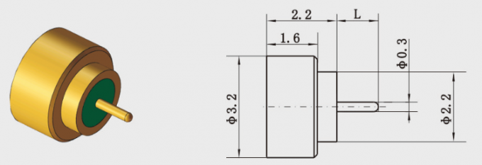 Hermetic Seal Male SMPM RF Connector Coaxial SSMP Connector 50Ω Impendance with Chamfer Microstrip